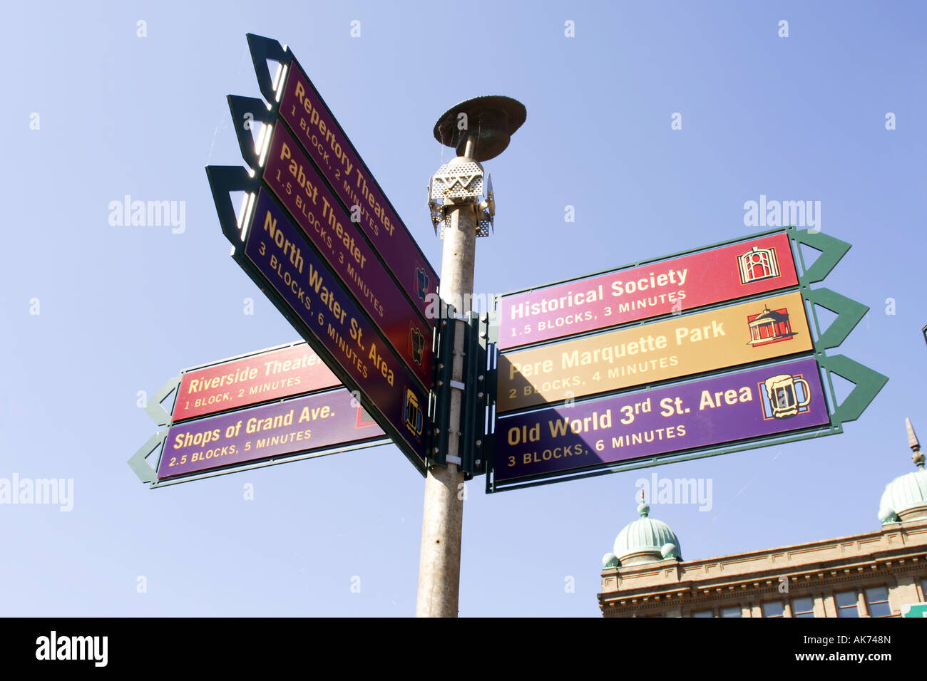 Colorful signs in Milwaukee Wisconsin WI Stock Photo - Alamy