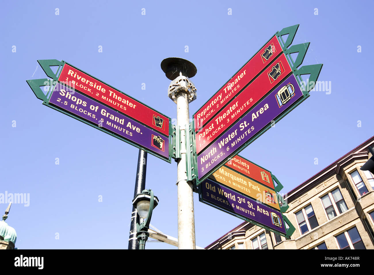 Colorful signs in Milwaukee Wisconsin WI Stock Photo - Alamy