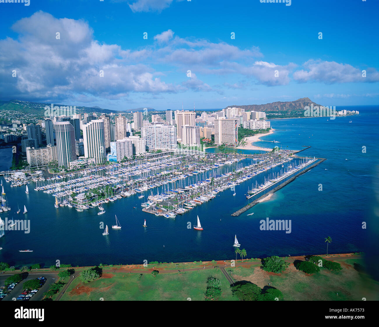 Ala Wai Yacht Harbour Waikiki Oahu Hawaii USA Stock Photo - Alamy