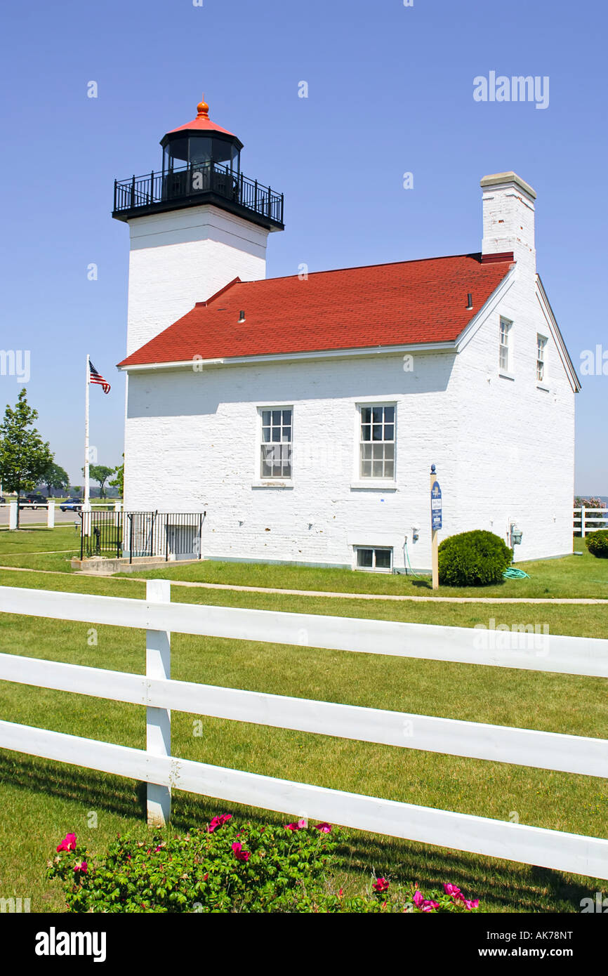 The Sand Point Lighthouse at Escanaba in the Upper Penninsula of ...