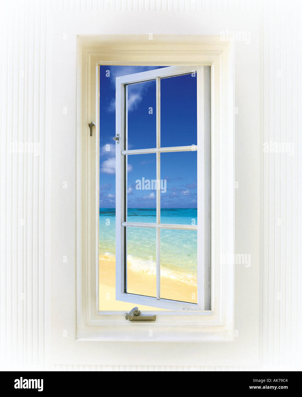 Window by the ocean Stock Photo - Alamy