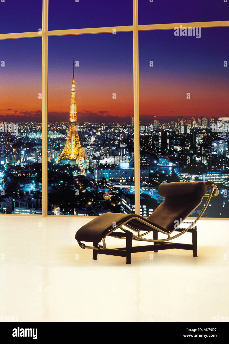 Reclining chair night view Stock Photo - Alamy