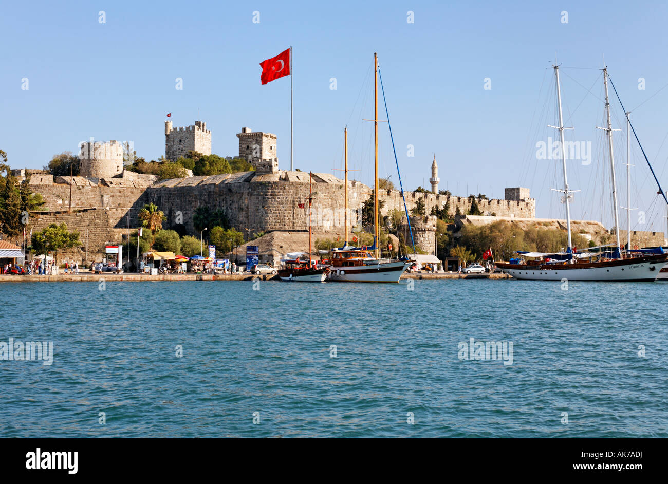 Bodrum harbour and castle, Turkey, Aegean Sea, Turkish holidays Stock ...