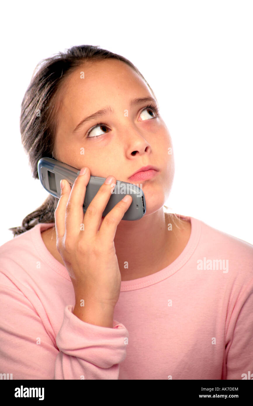 Teen girl talking on cellular phone hi-res stock photography and images ...