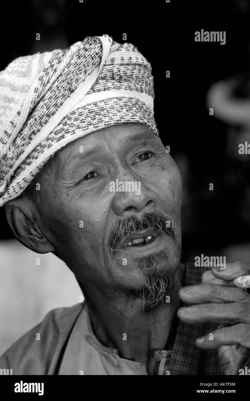Burmese man at the market at Maymyo, (Pyin U Lwin), Burma, (Myanmar ...