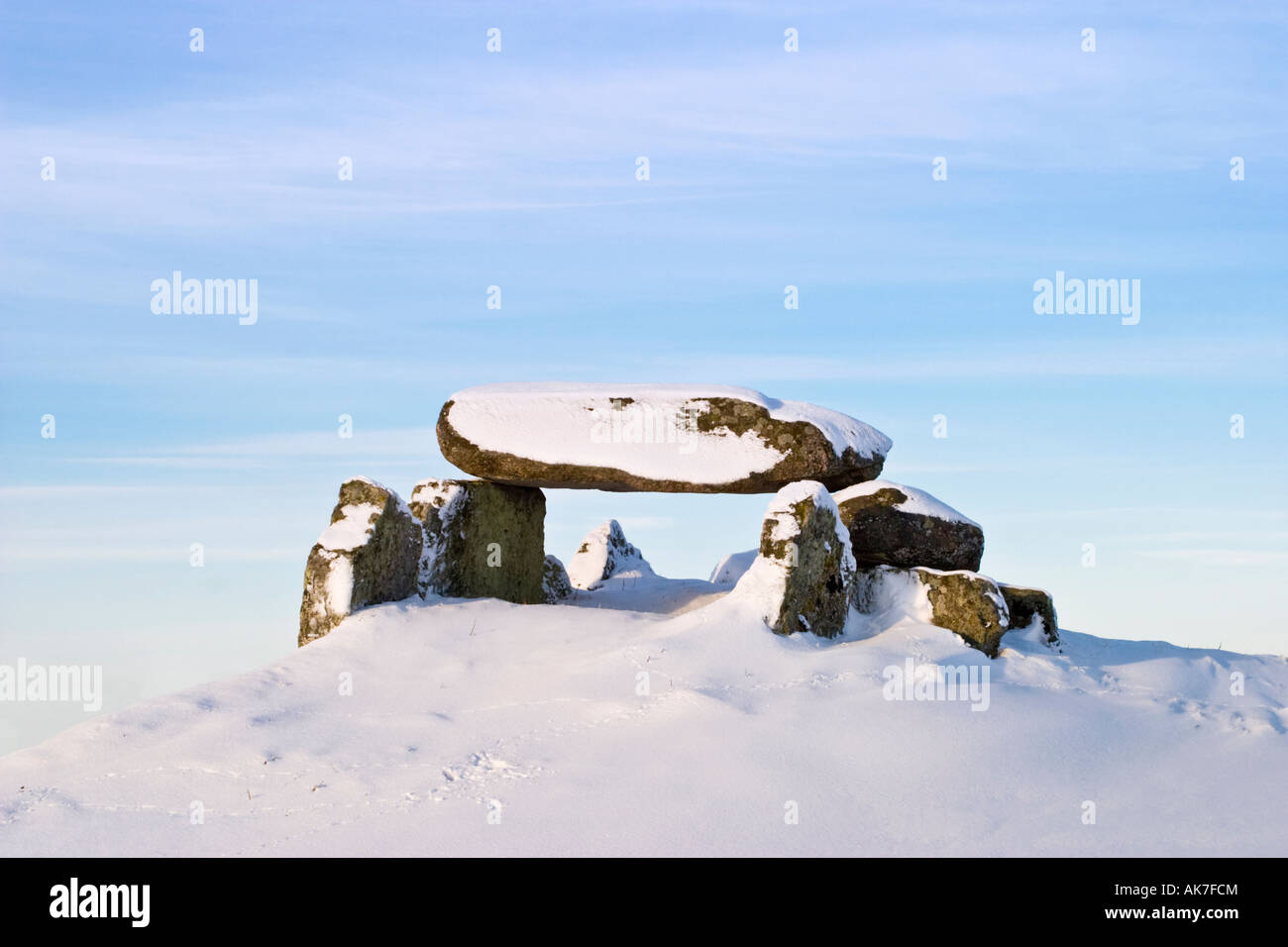 Megalith grave in wintertime Stock Photo - Alamy