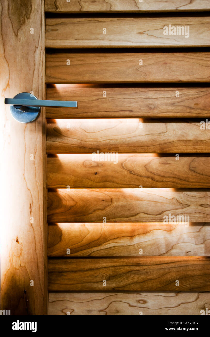 Modern Wood Shutter Door Stock Photo - Alamy