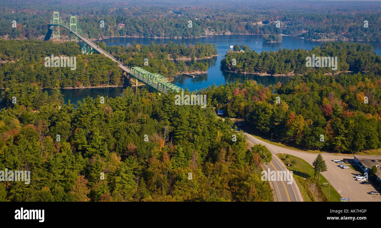 Bridge between Canada and the USA 1000 Islands Thousand Islands in the ...