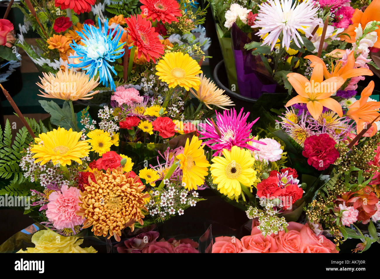 Colorful cut flower arrangement Stock Photo - Alamy