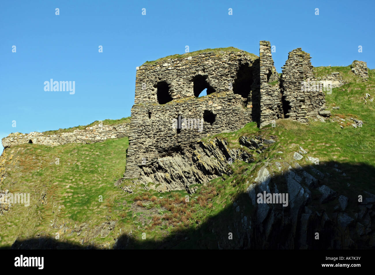 The impressive ruin of Findlater Castle on the coast between Cullen and ...