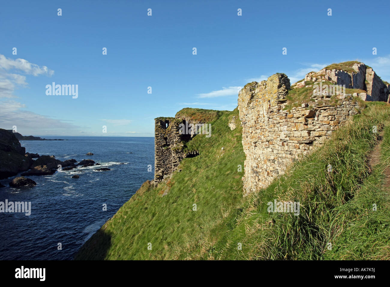 The impressive ruin of Findlater Castle on the coast between Cullen and ...