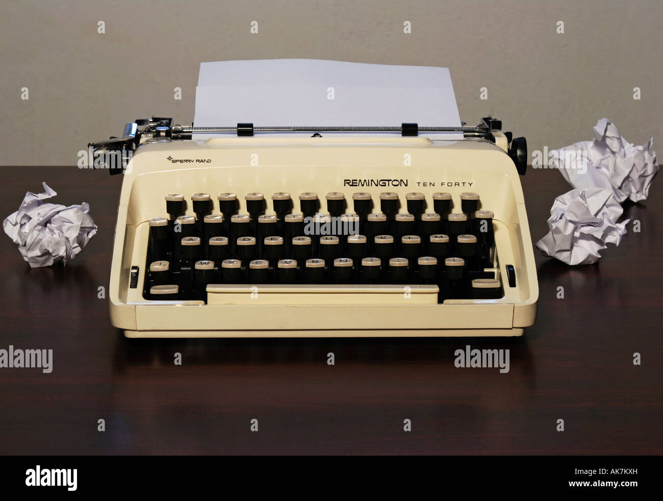 old typewriter and wrapped papers on the desk Stock Photo - Alamy