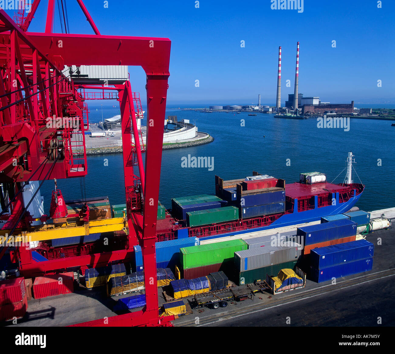 Dublin Port, River Liffey, Dublin, County Dublin, Ireland, Containers ...