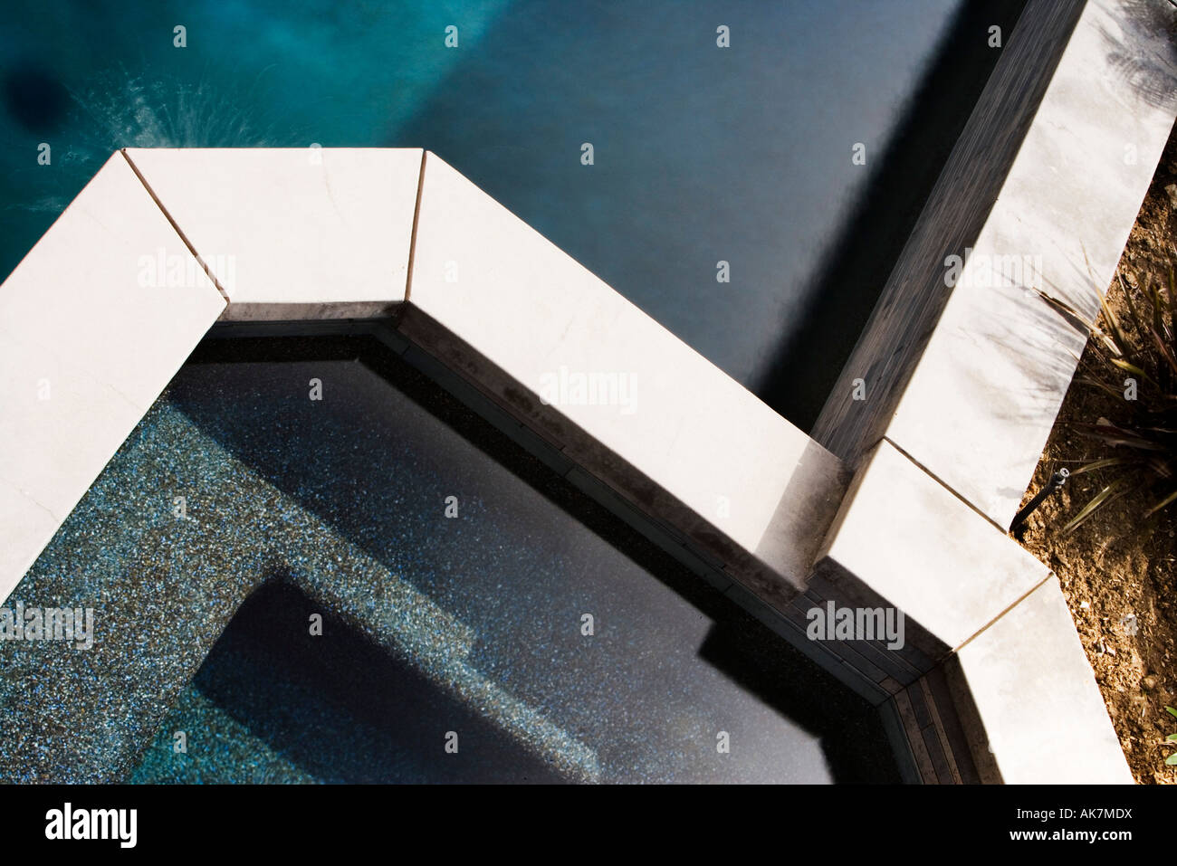 Detail of Modern Swimming Pool and Jacuzzi Stock Photo - Alamy