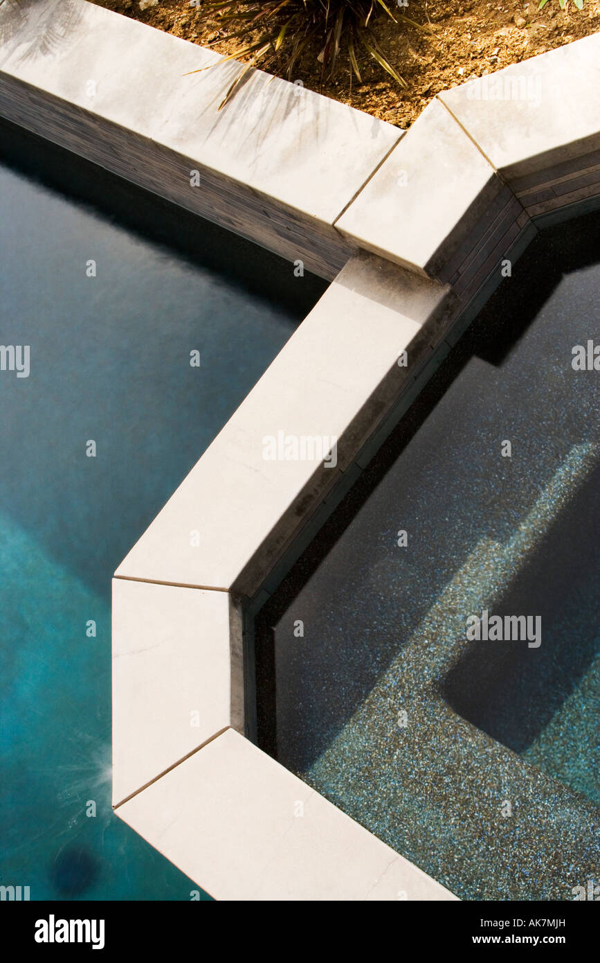 Modern stone patio bench hi-res stock photography and images - Alamy