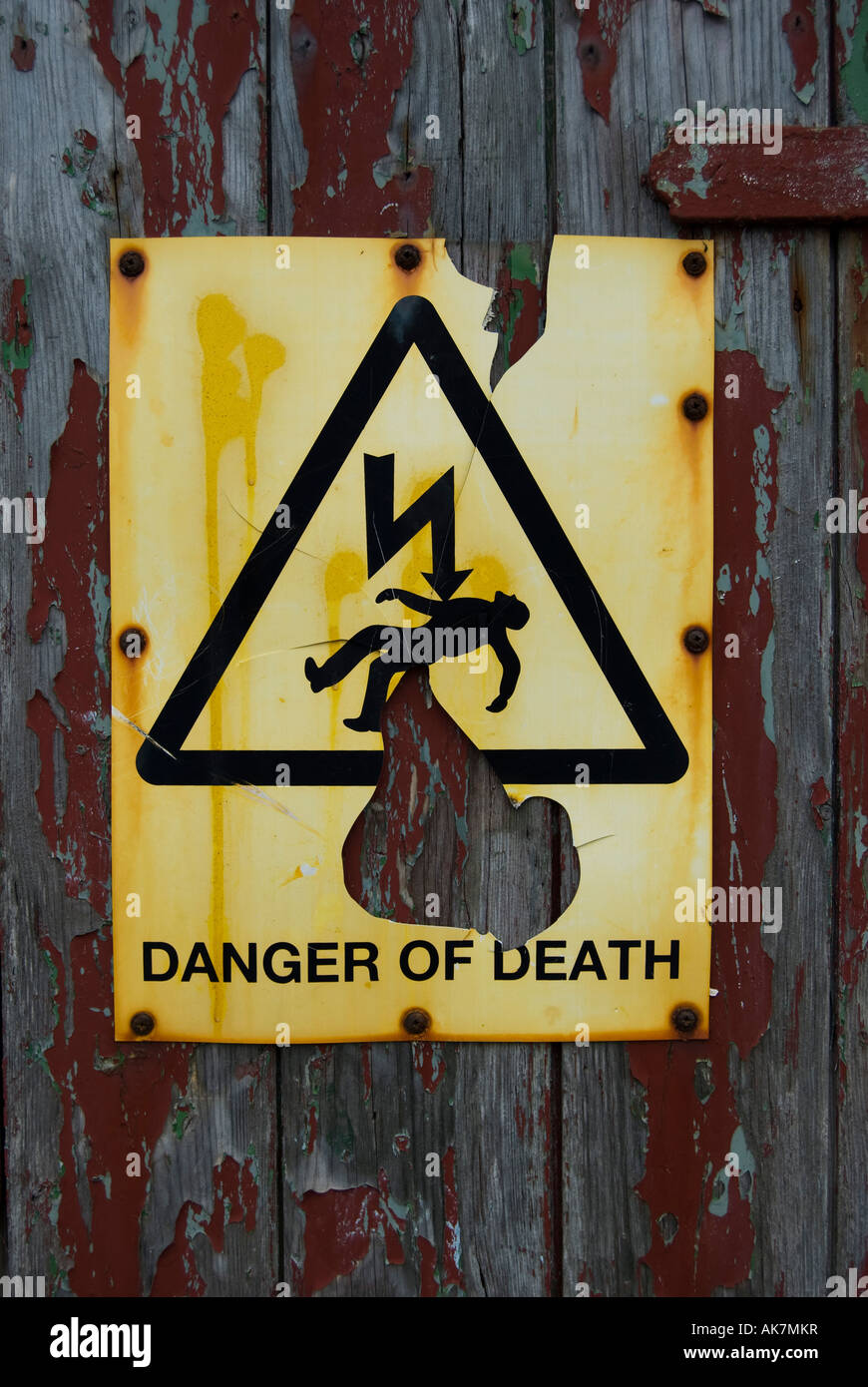 Danger of Death Sign Stock Photo - Alamy