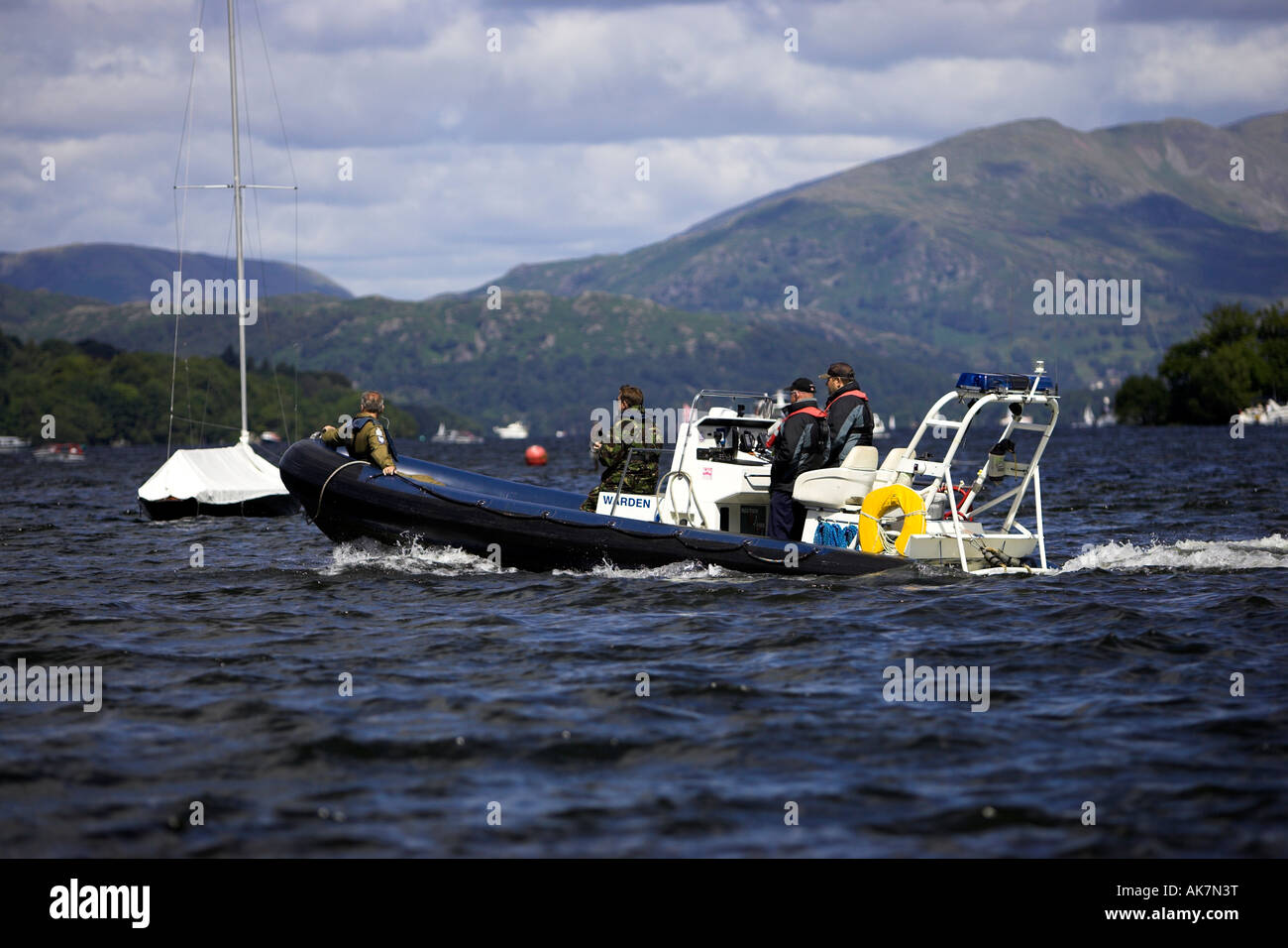 Lake District National Park Ranger boat on Lake Windermere Stock Photo ...