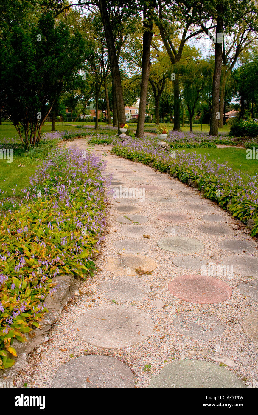 stone path in a garden used for meditation at a religious order Stock ...