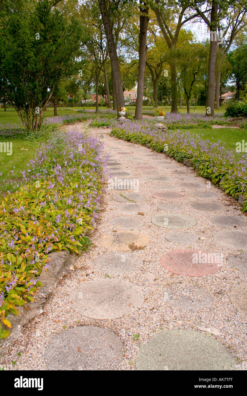stone path in a garden used for meditation at a religious order Stock ...