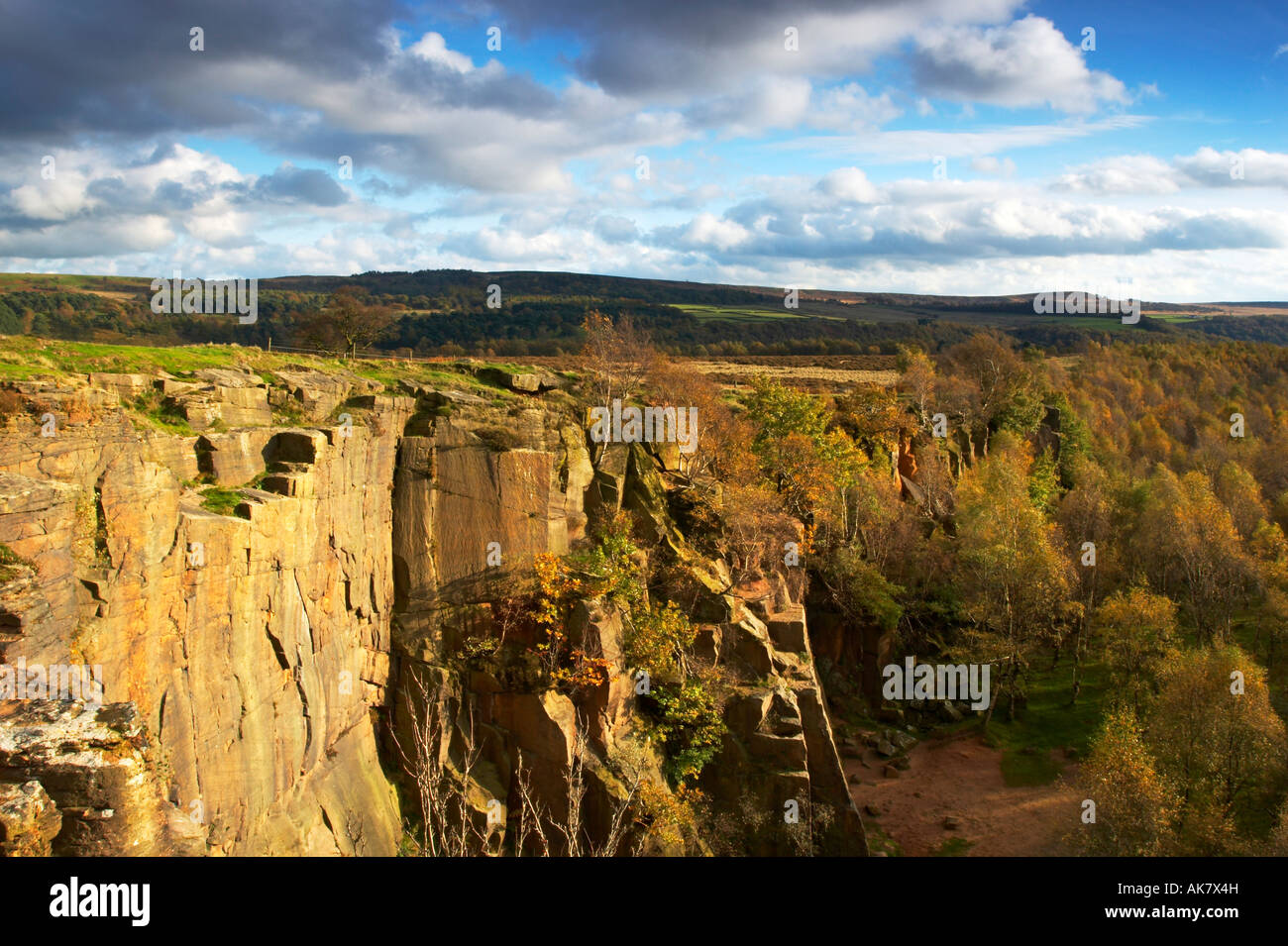 Old quarry at Lawrence Field in Derbyshires Peak District Stock Photo ...
