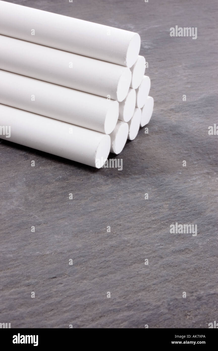 White chalk on slate Stock Photo - Alamy