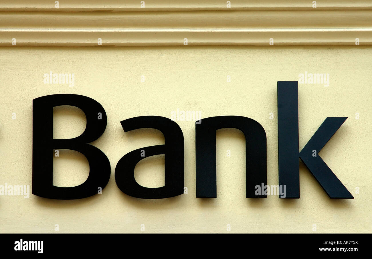 BANK SIGN INFORMATION Stock Photo - Alamy