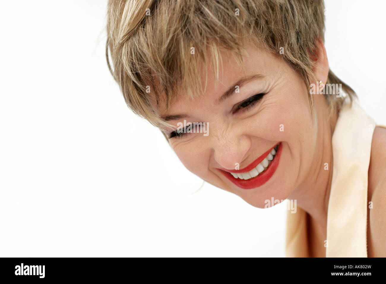 Happy laughing woman Stock Photo - Alamy