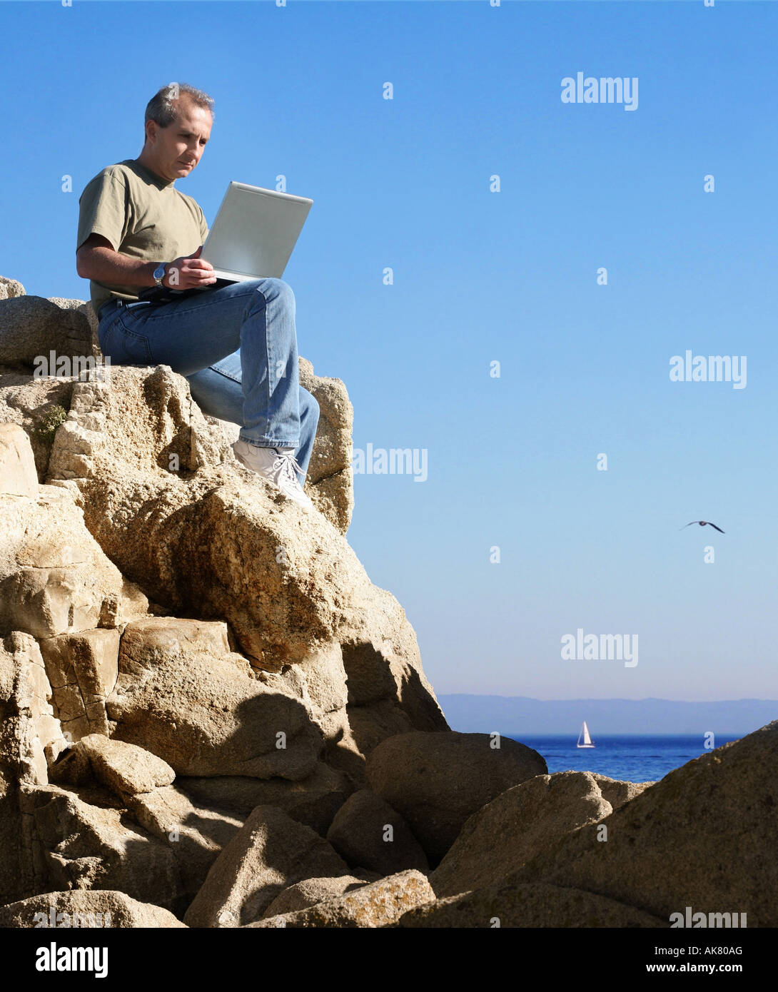Man working outdoor Stock Photo - Alamy