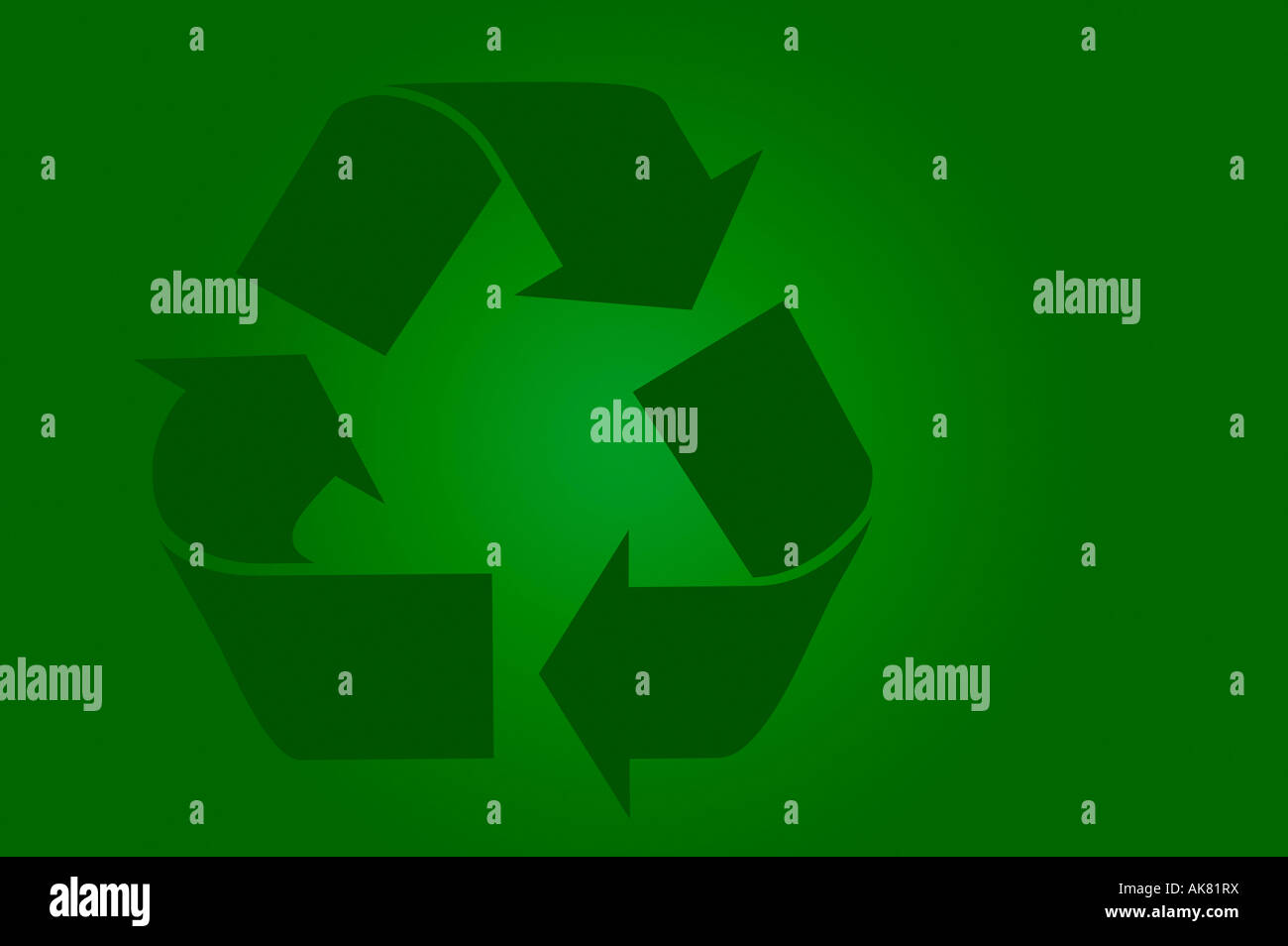 RECYCLE SIGN ON GREEN BACKGROUND Stock Photo - Alamy