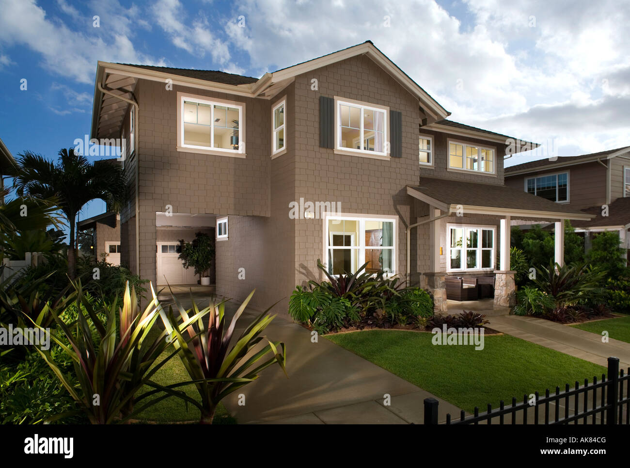 Front Exterior of Traditional Home Stock Photo - Alamy