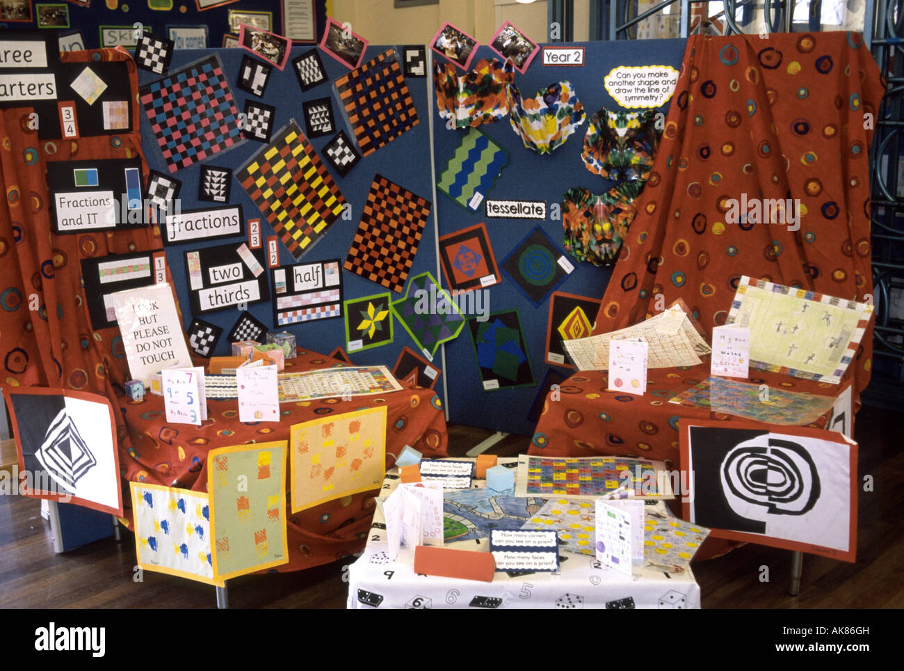 maths display in a primary school Stock Photo - Alamy