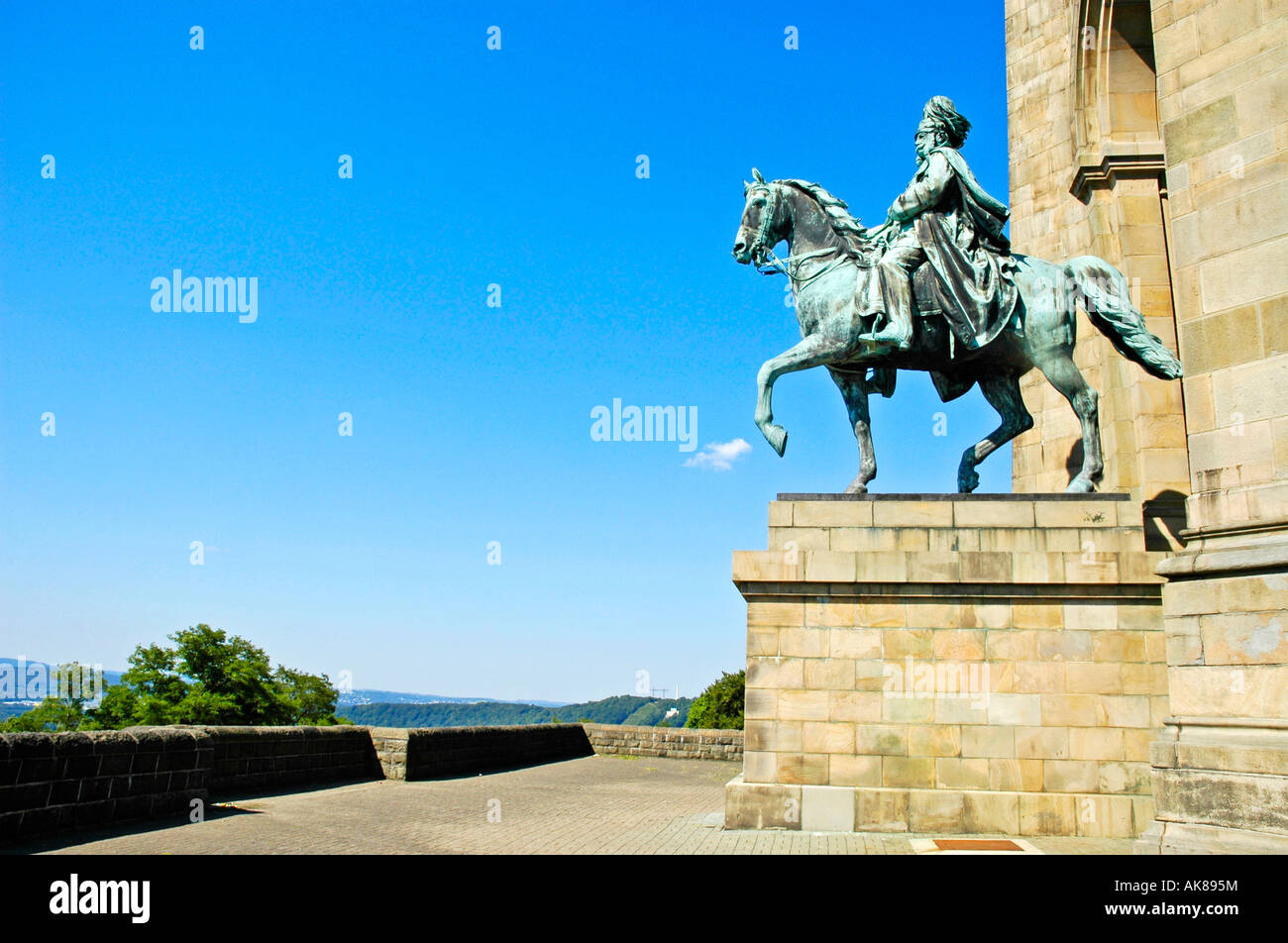 Equestrian statue of Emperor William Stock Photo - Alamy