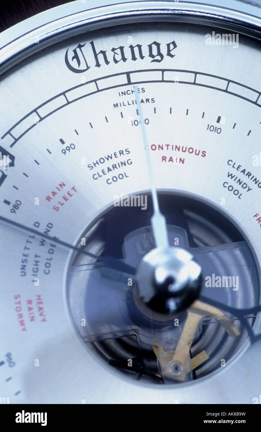 Barometer showing rain Stock Photo - Alamy