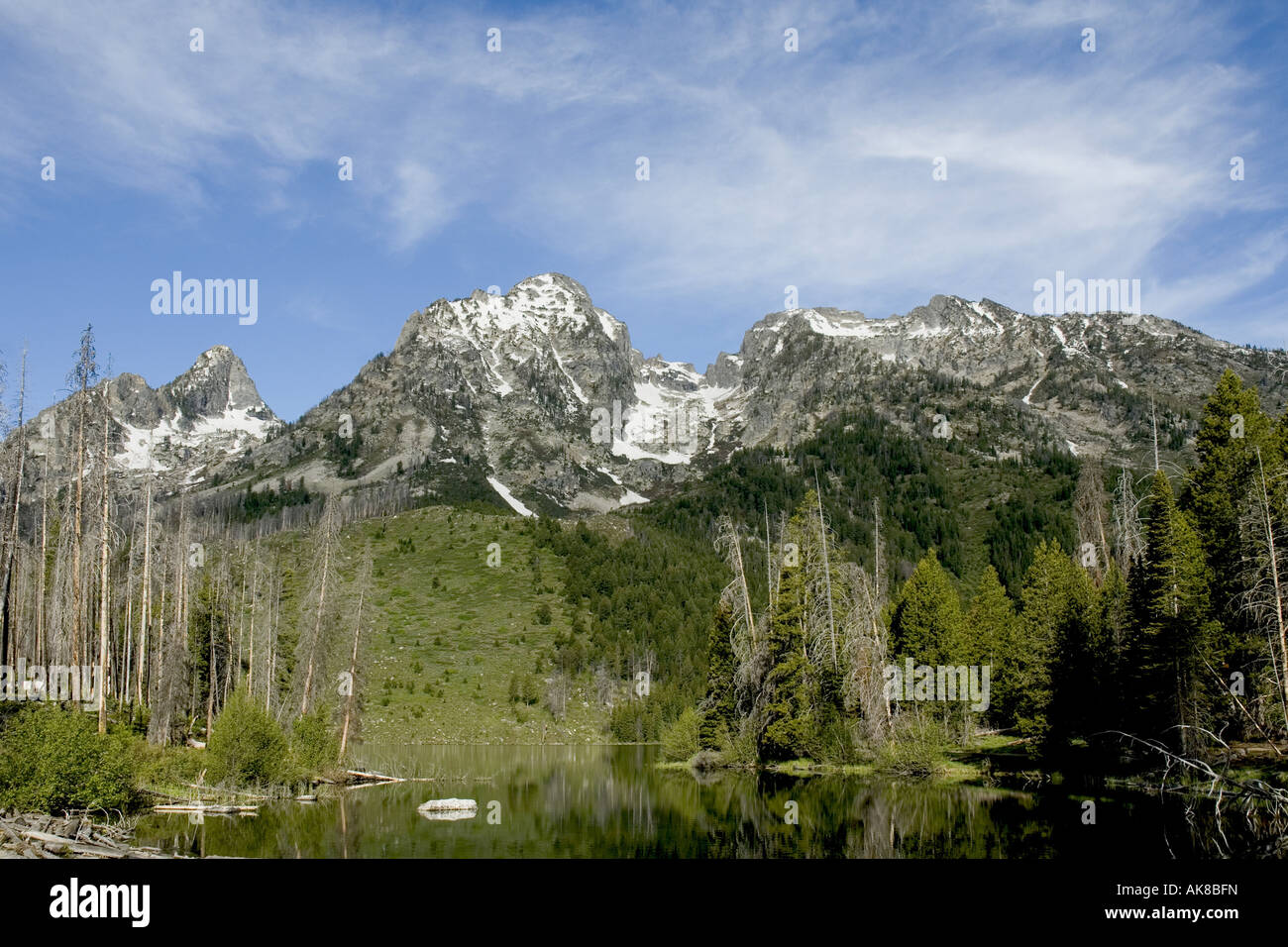Teton Mountains mit Mount Moran, USA, Wyoming, Grand Teton NP Stock ...