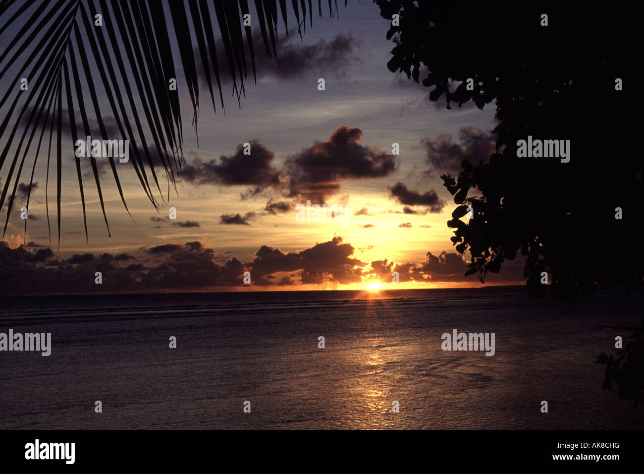 Sunset over the South Pacific, Kiribati Stock Photo - Alamy