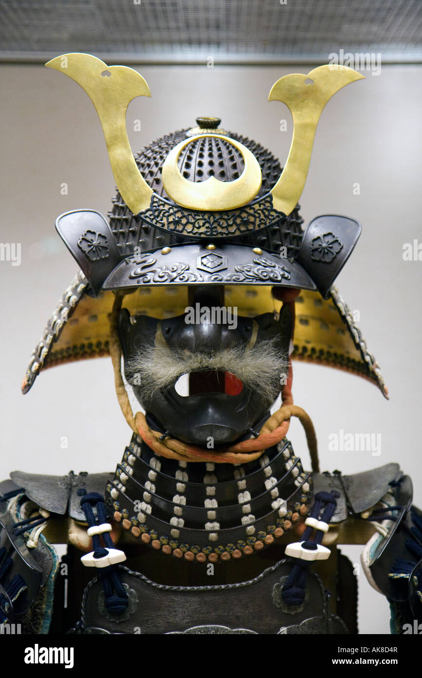 Fearsome samurai helmet- British Museum Stock Photo - Alamy
