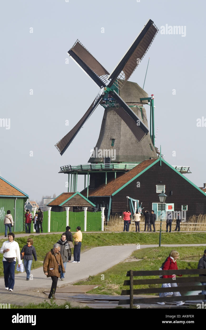 Windmill De Kat in open-air museum Zaanse Schans, Netherlands Stock Photo - Alamy