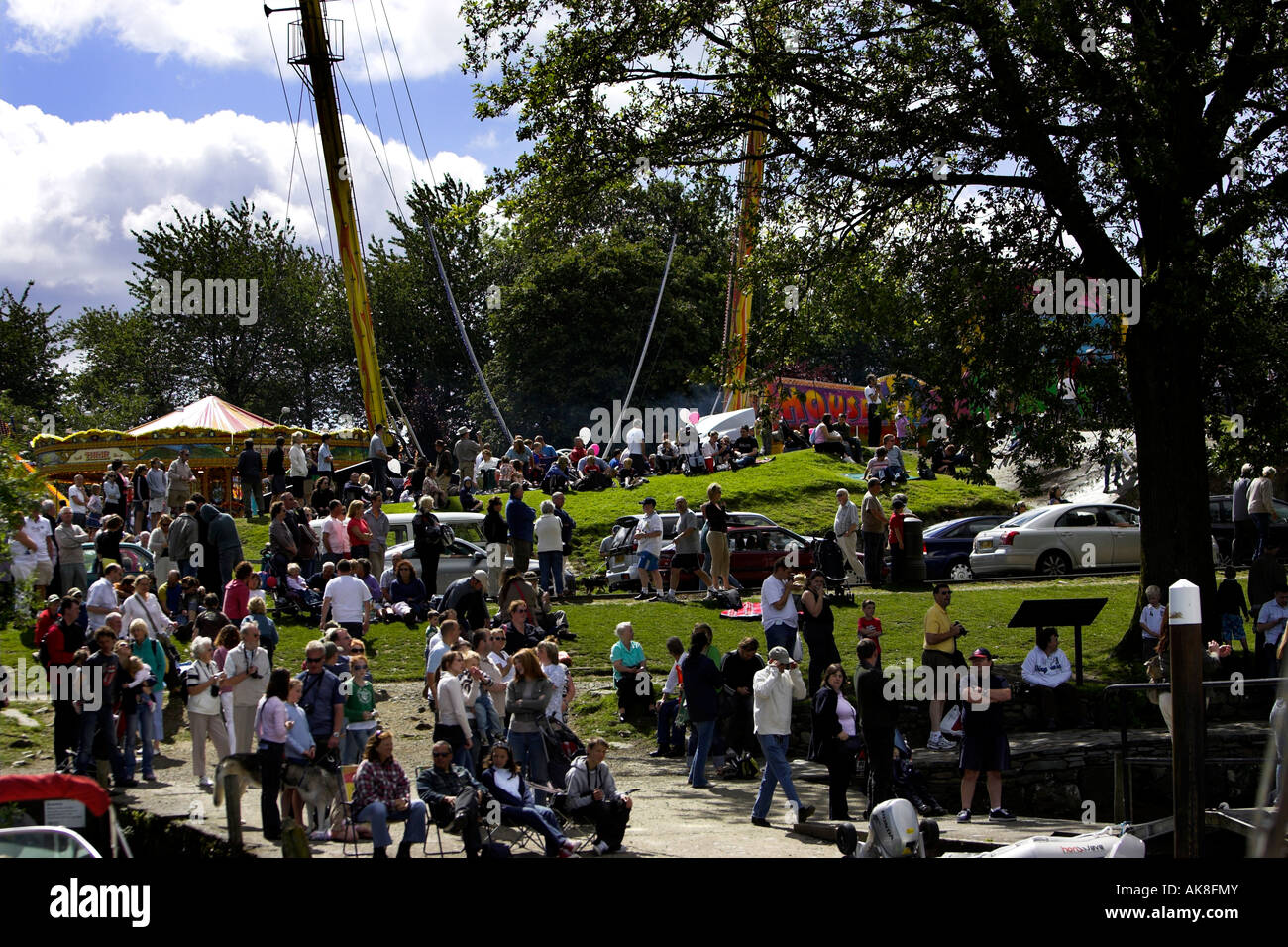 Funfair rides at the annual fair held on the Glebe - Bowness Bay on ...