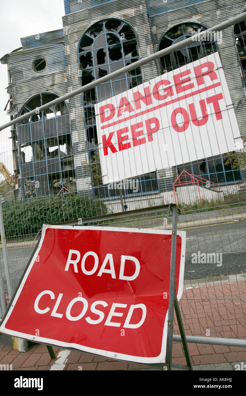 Danger Sign Warning Broken Glass High Resolution Stock Photography and ...