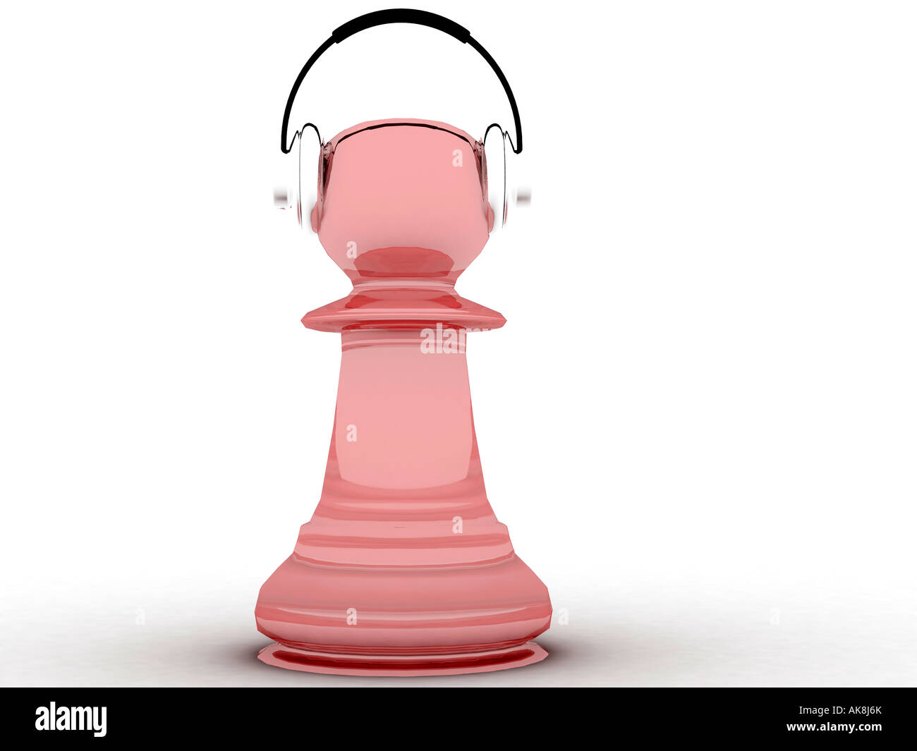 pink pawn hearing music with headphones Stock Photo - Alamy