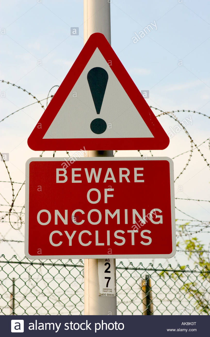 Think Bike Road Safety Sign Stock Photos & Think Bike Road Safety Sign ...
