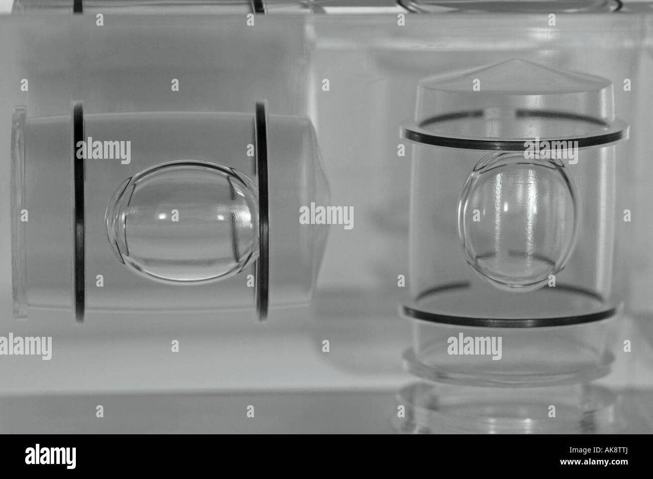 double bubbles spirit level Stock Photo - Alamy