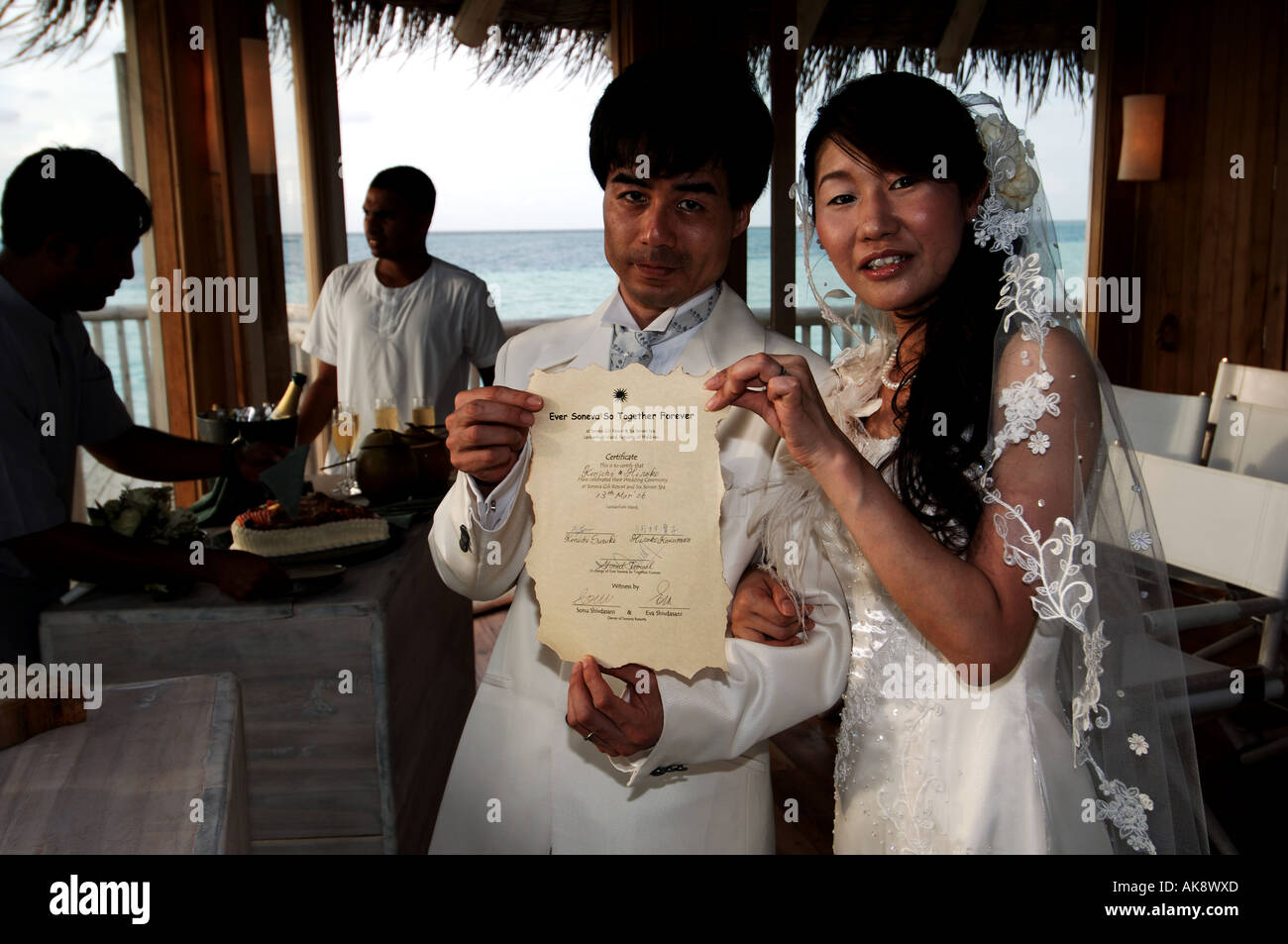 Soneva gili a Japanese couple during a mock wedding ceremony By law is ...
