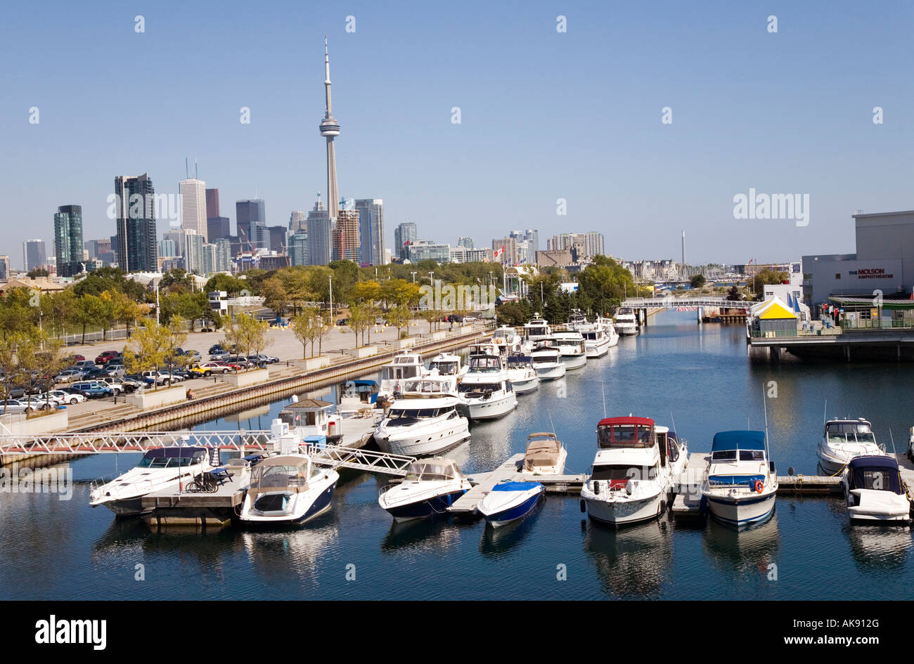 Marina with boats & yachts at Ontario Place on Lake Ontario in Toronto ...