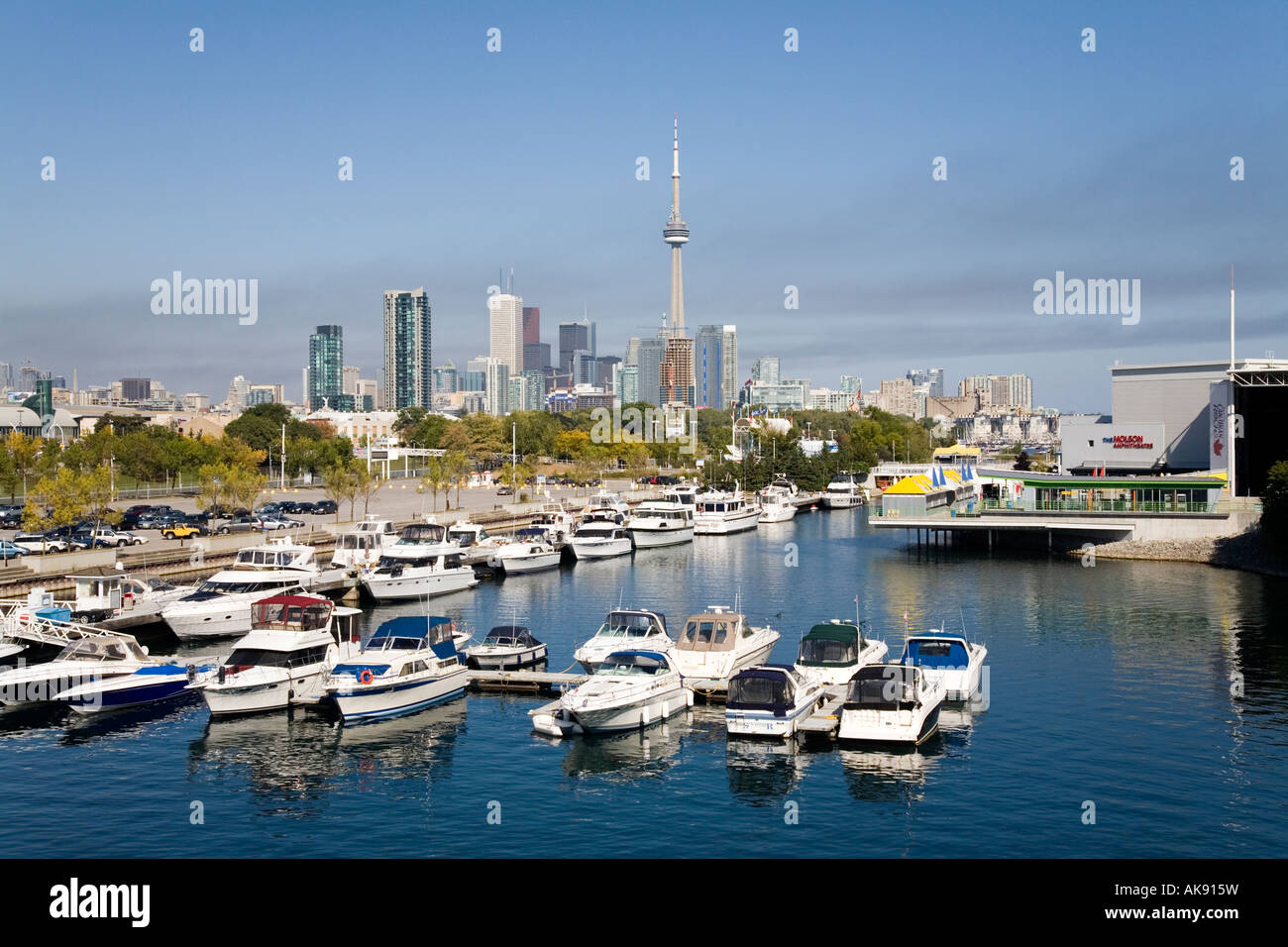 Marina with boats & yachts at Ontario Place on Lake Ontario in Toronto ...
