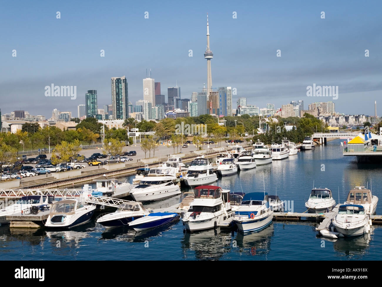 Marina with boats & yachts at Ontario Place on Lake Ontario in Toronto ...