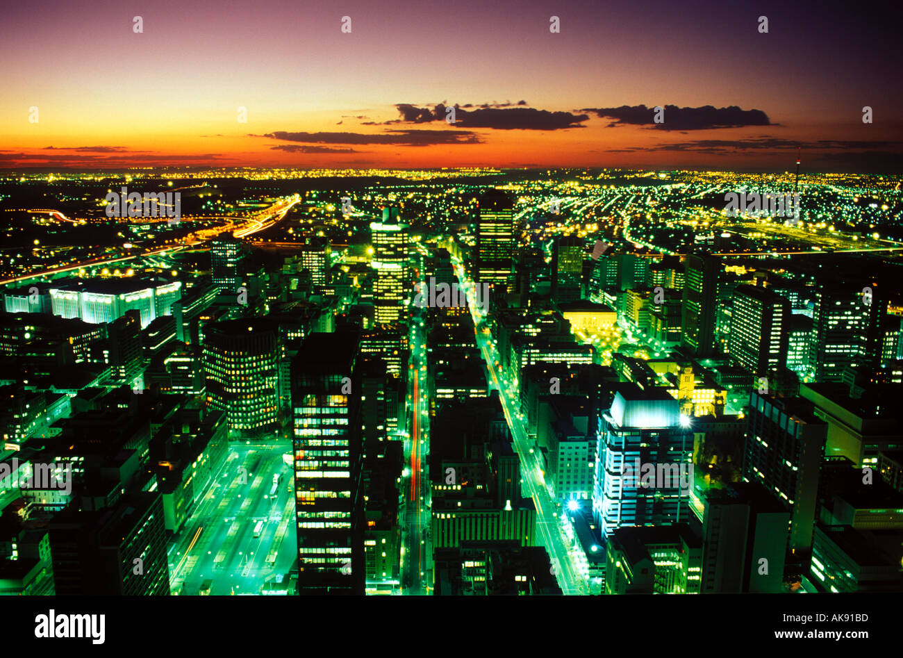 johannesburg city night south africa Stock Photo - Alamy
