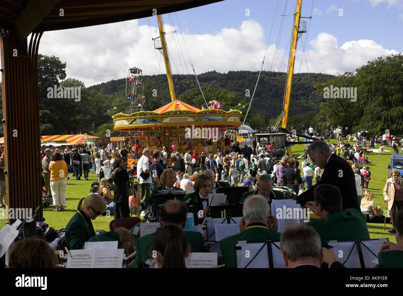 Funfair rides at the annual fair held on the Glebe - Bowness Bay on ...
