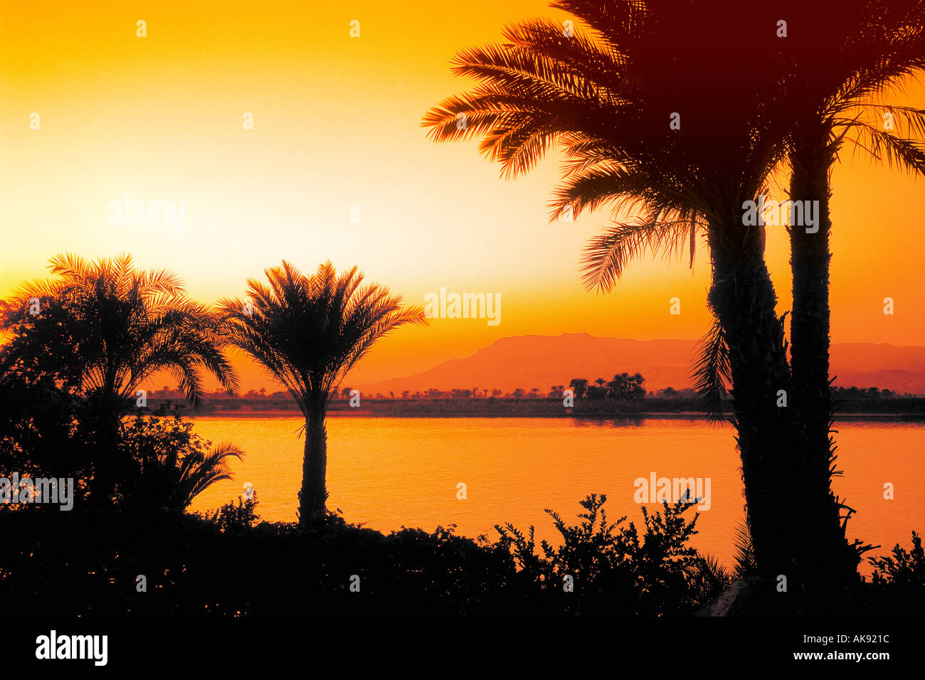 Egypt Nile river at Luxor sunset Stock Photo - Alamy