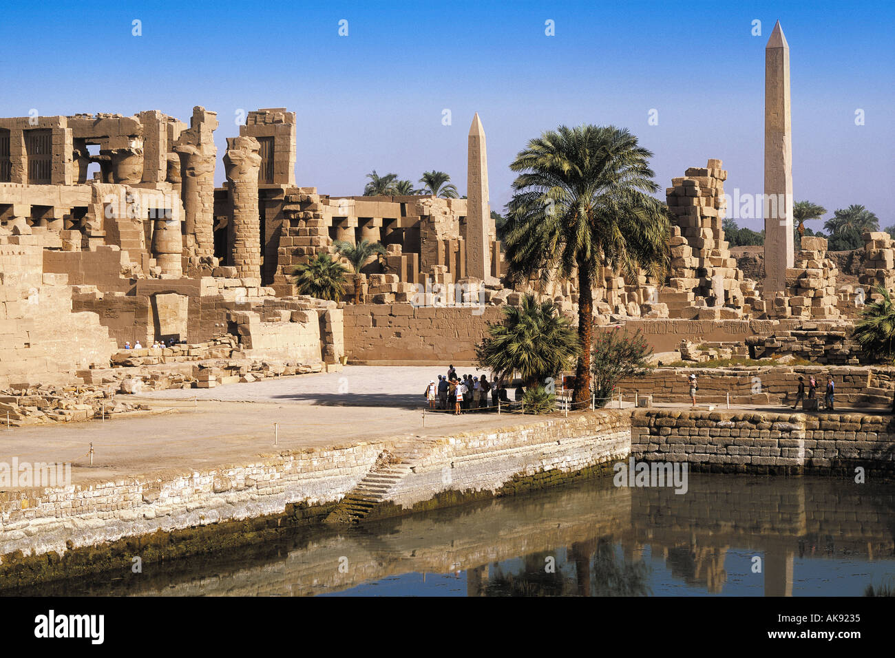 Egypt at the Karnak temple the Holy Lake Luxor east Thebes Stock Photo ...